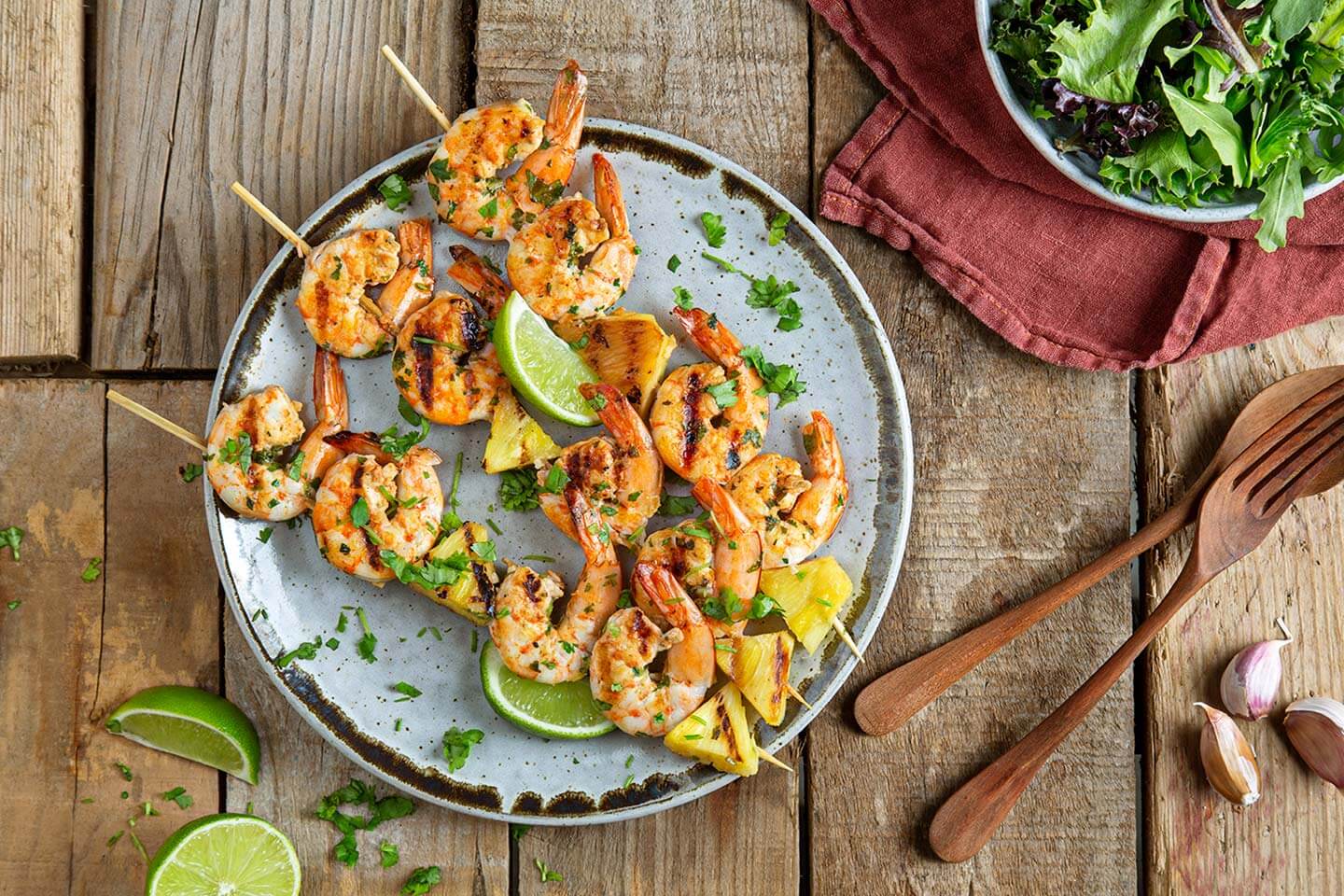 Shrimp and pineapple skewers | Gallo